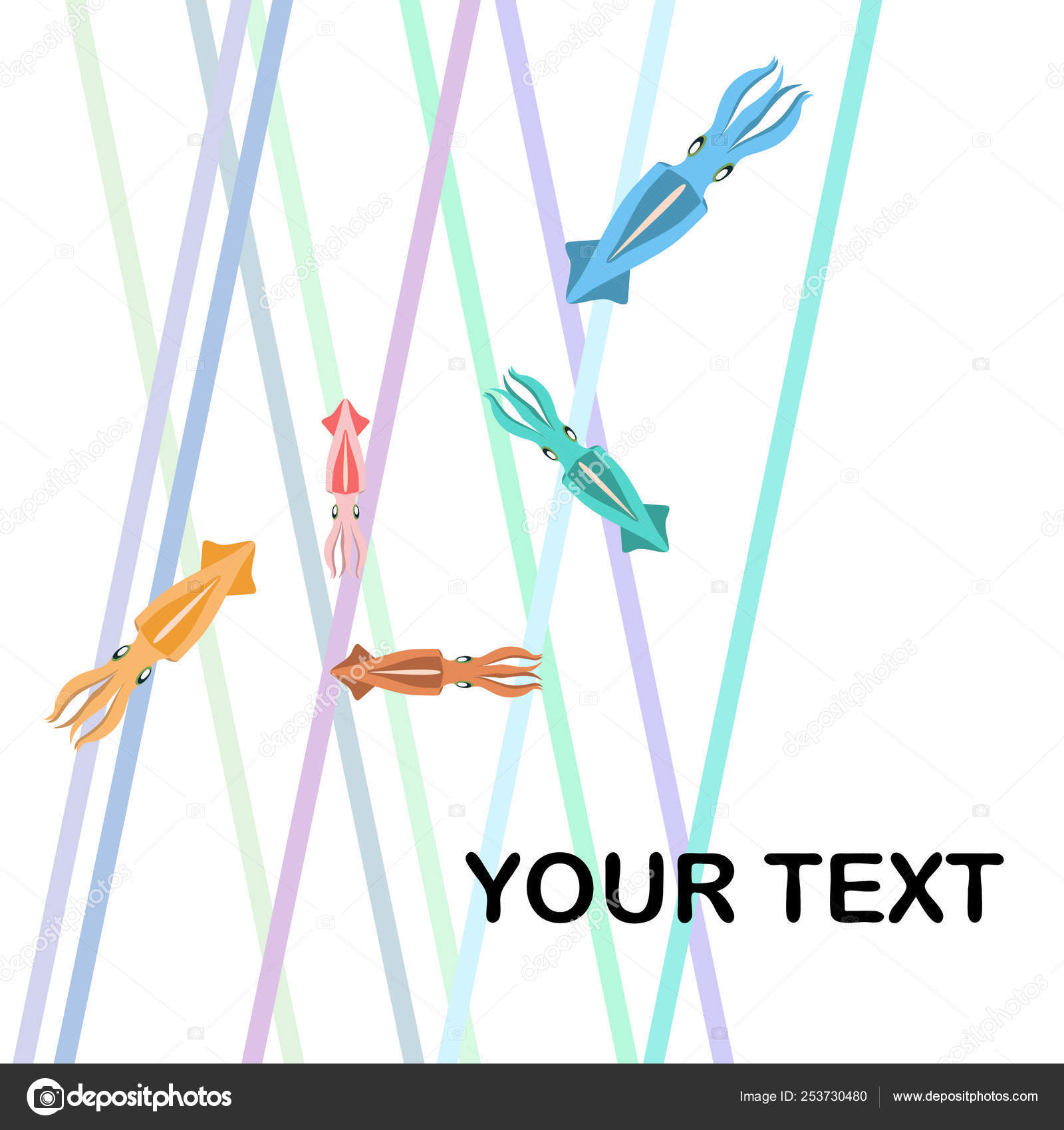 Squids Background Copy Space Vector Illustration Stock Vector Image by ...