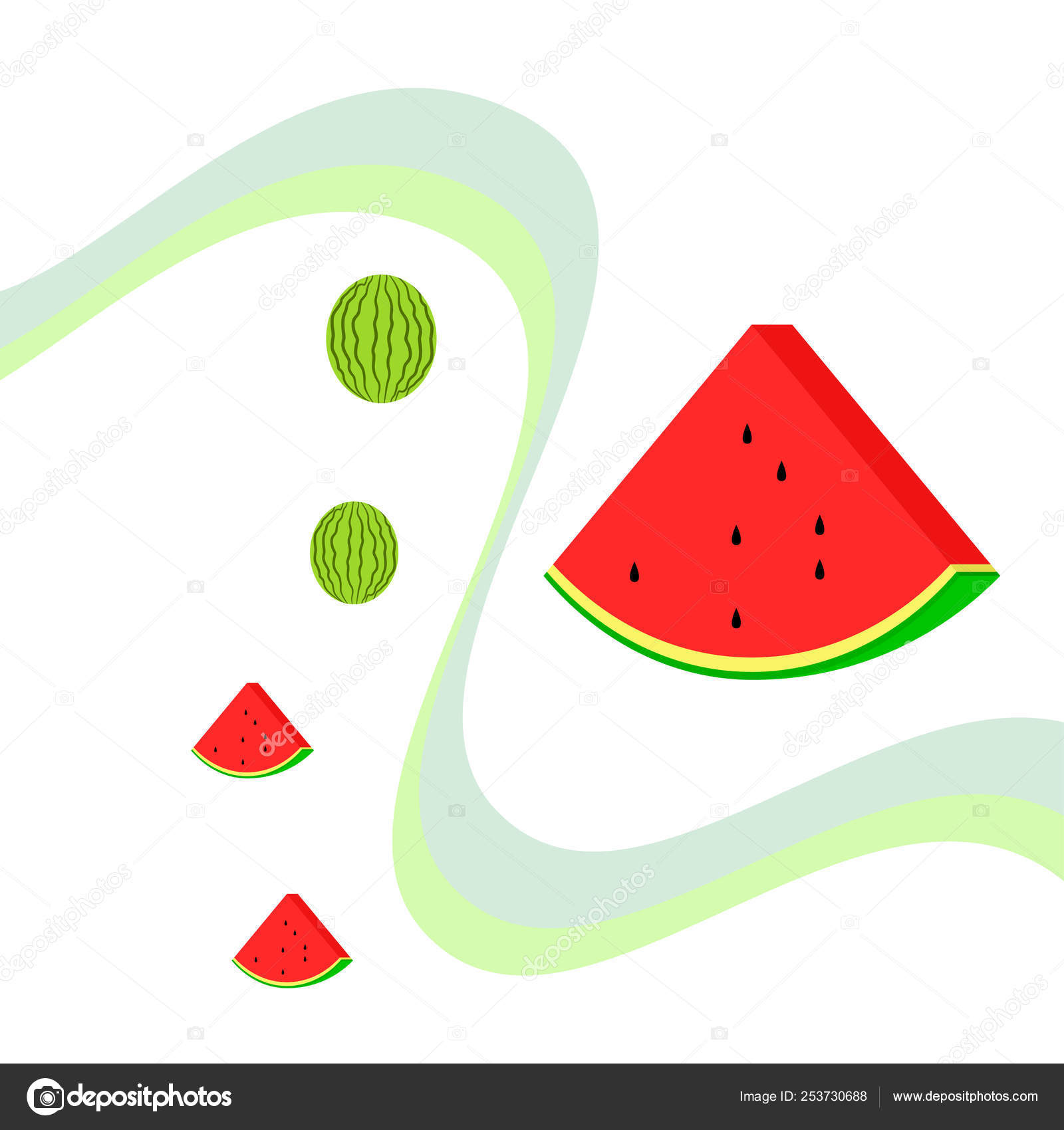 Pastèques Fond Carte Illustration Vectorielle Vecteur par ©natali7ekim ...