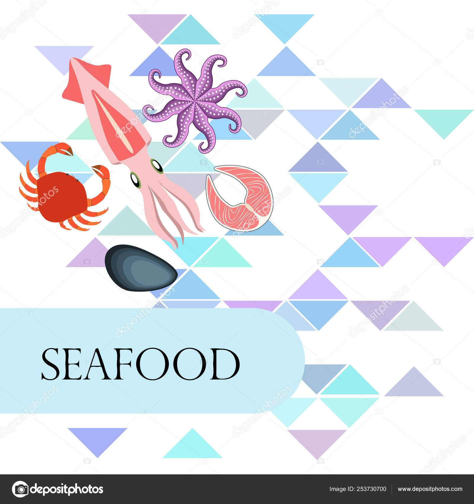 Seafood Background Copy Space Vector Illustration Stock Vector Image by ...