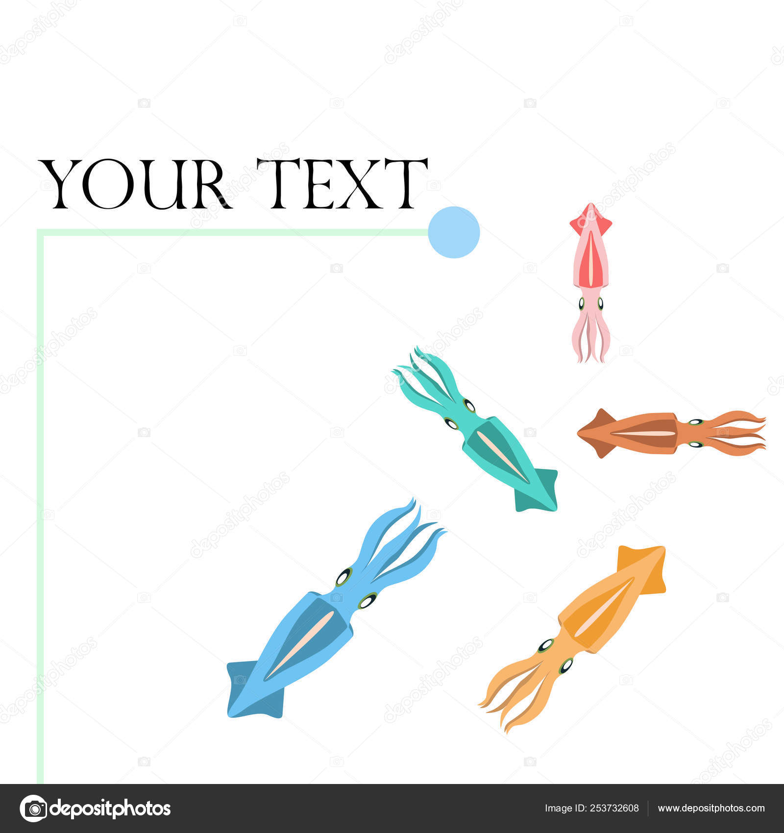 Squids Background Copy Space Vector Illustration Stock Vector Image by ...