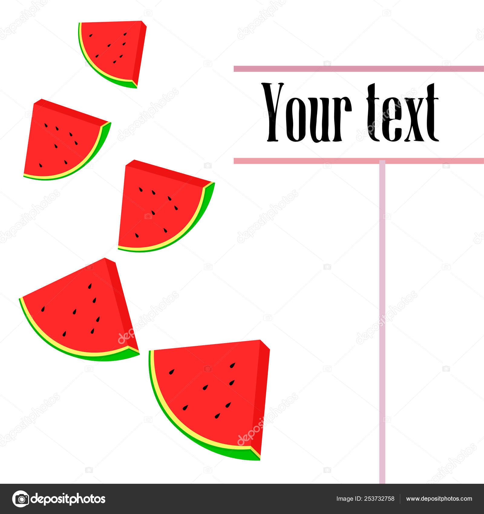 Watermelons Background Copy Space Vector Illustration Stock Vector ...