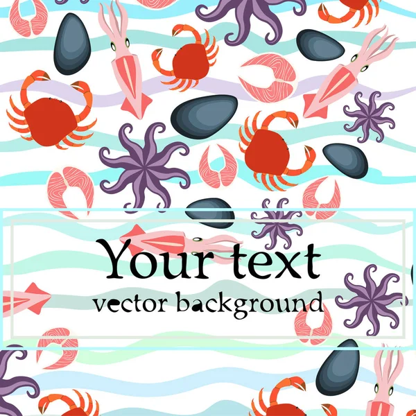 Seafood Background Copy Space Vector Illustration Stock Vector Image by ...