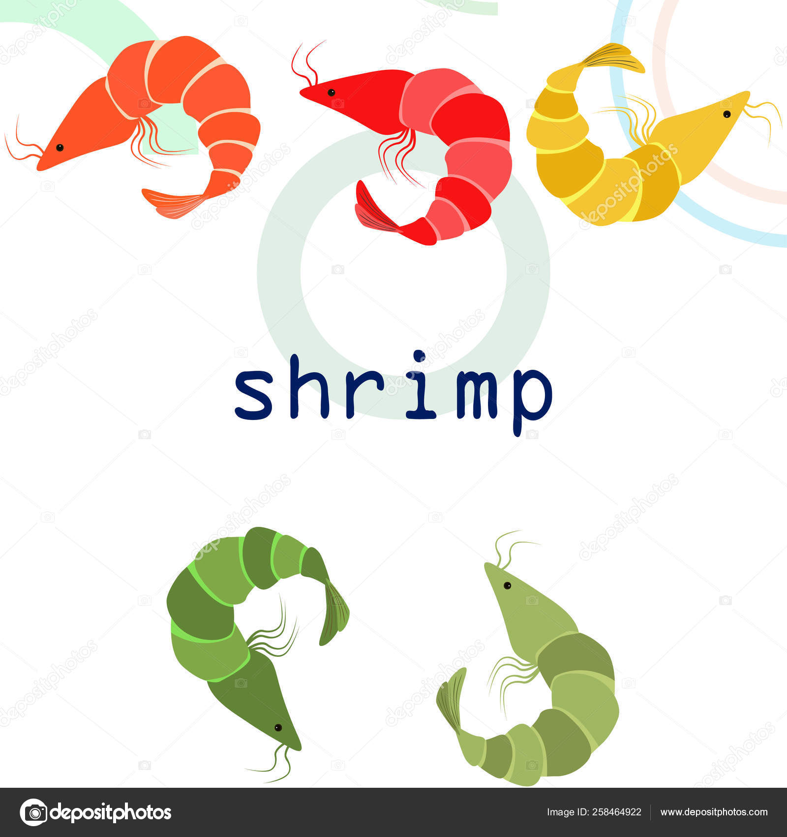 Shrimp fresh seafood. Vector backgroung. Food and restaurant design ...