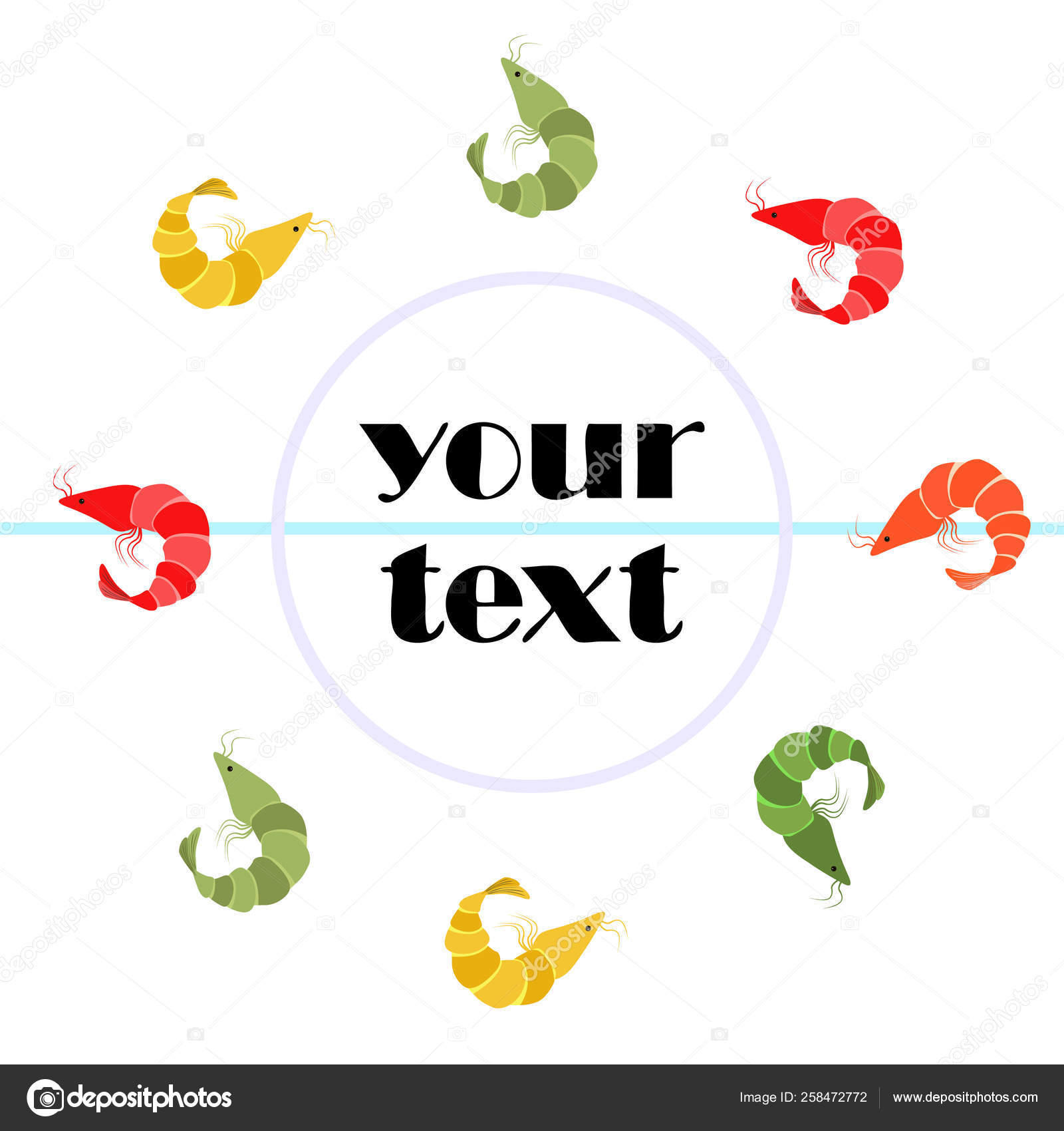 Shrimp fresh seafood. Vector backgroung. Food and restaurant design ...