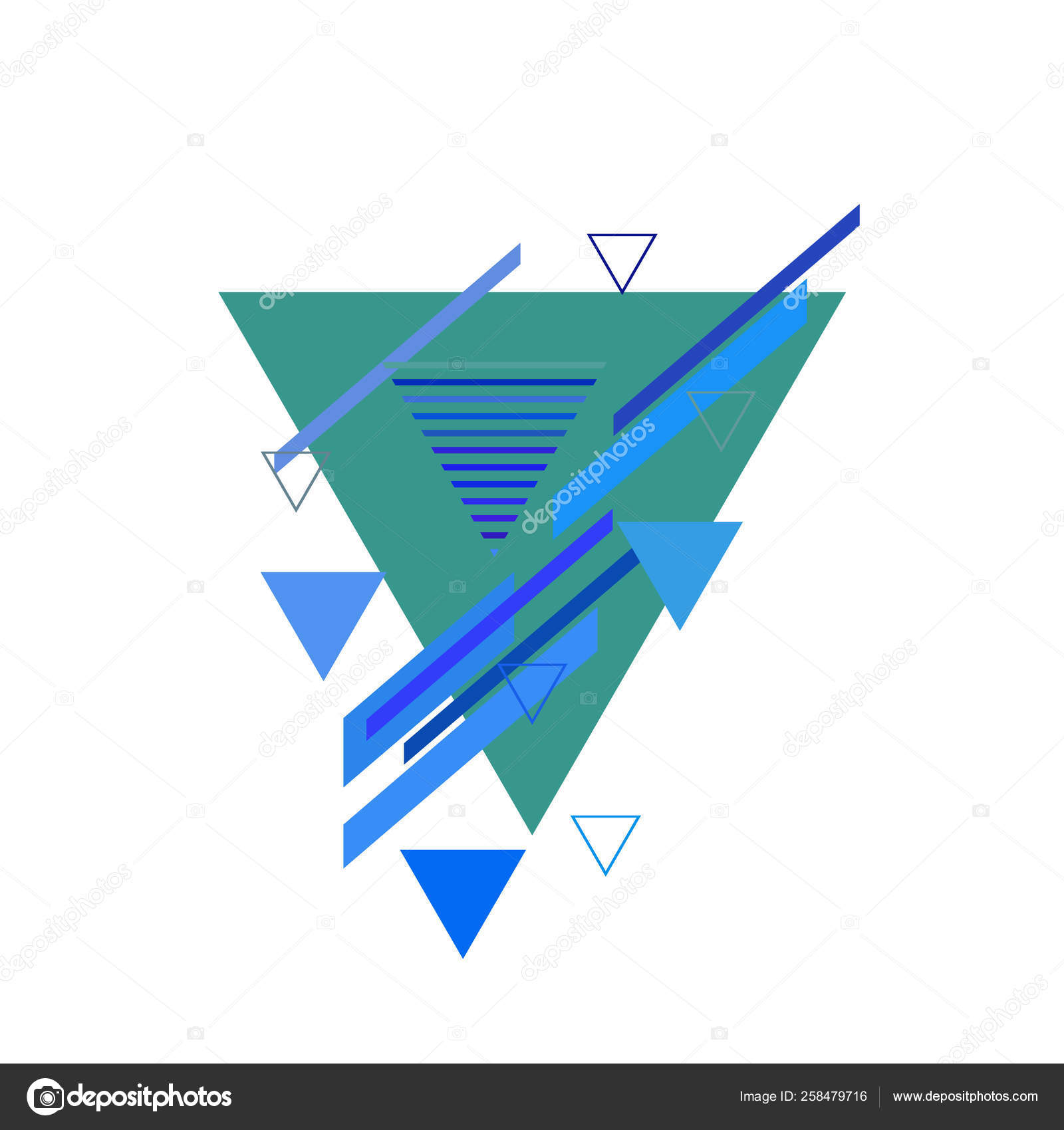 Geometric Pattern Blue Triangles White Background Stock Vector by ...
