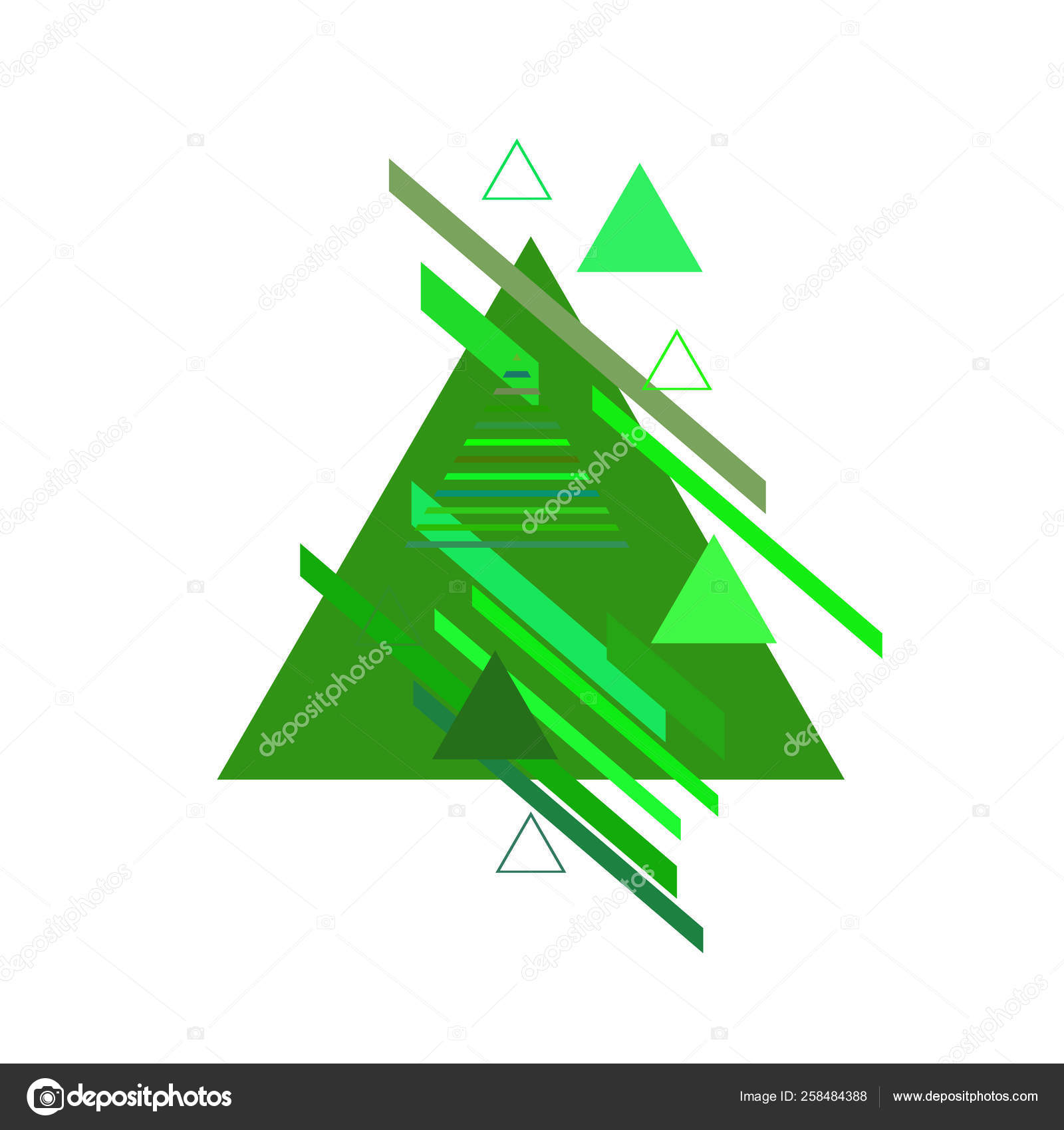 Abstract Pattern Green Triangles White Background Stock Vector by ...