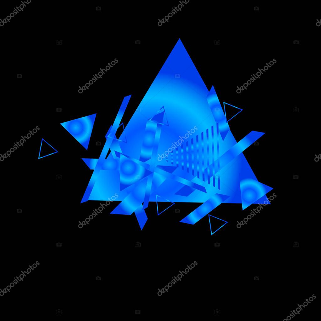Patr n geom trico con tri ngulos azules sobre fondo negro 2024