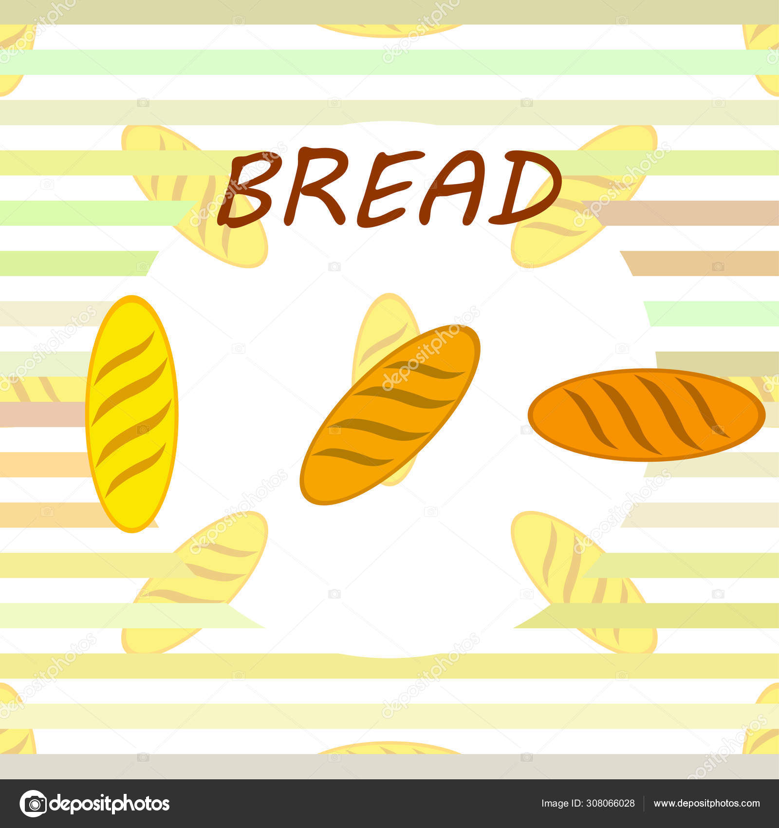 Bakery background. Line graphics. The collection of bread. Bread House ...