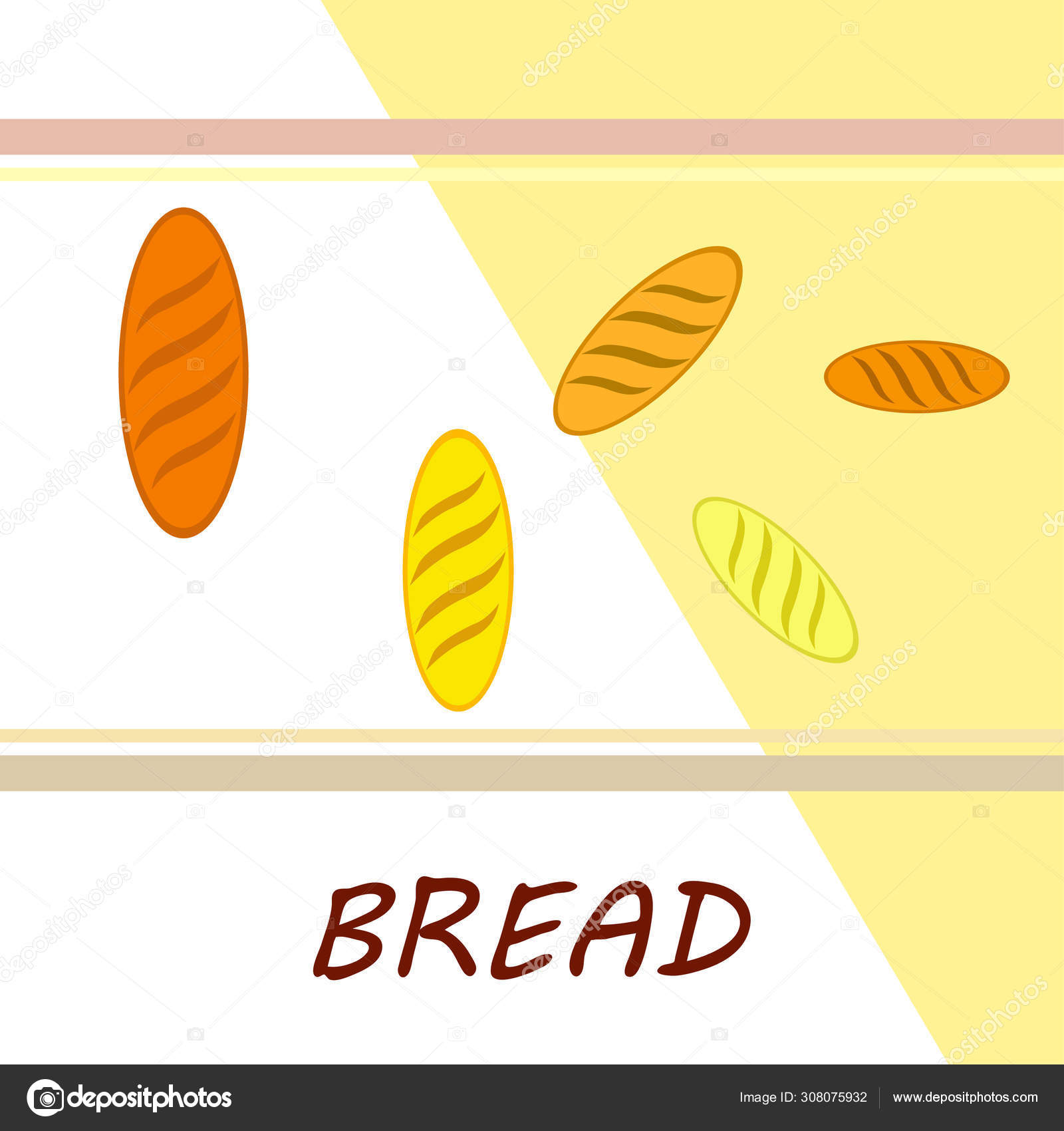 Bakery background. Line graphics. The collection of bread. Bread House ...