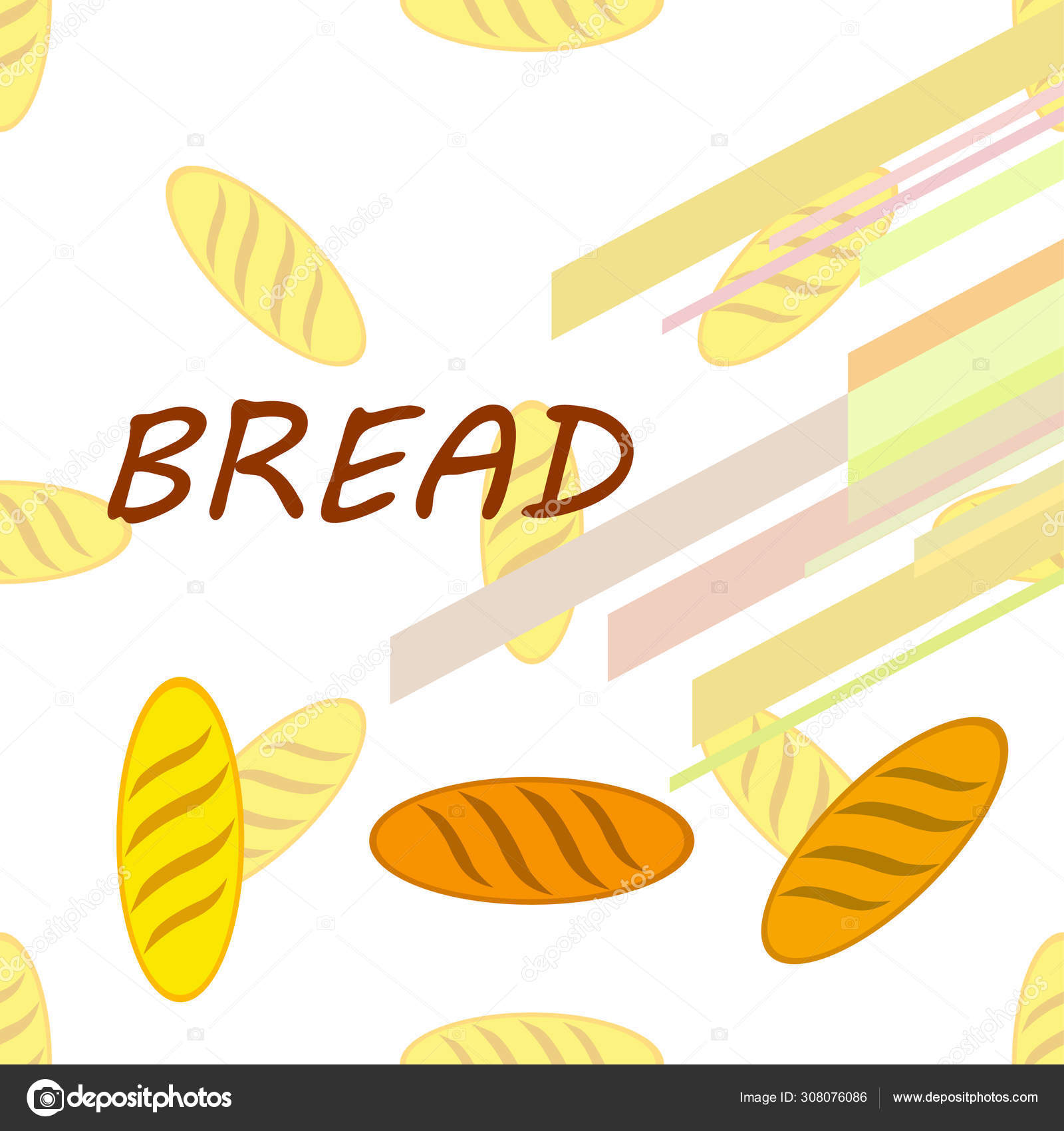 Bakery background. Line graphics. The collection of bread. Bread House ...