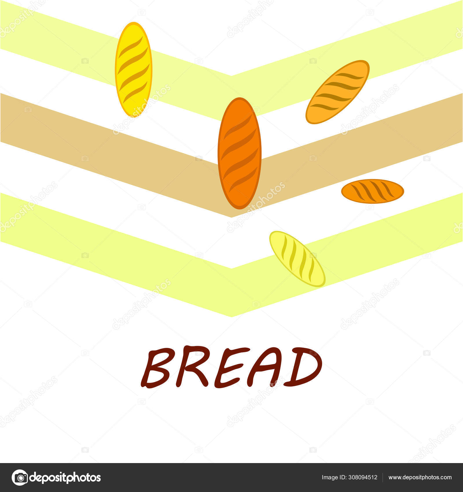 Bakery background. Line graphics. The collection of bread. Bread House ...