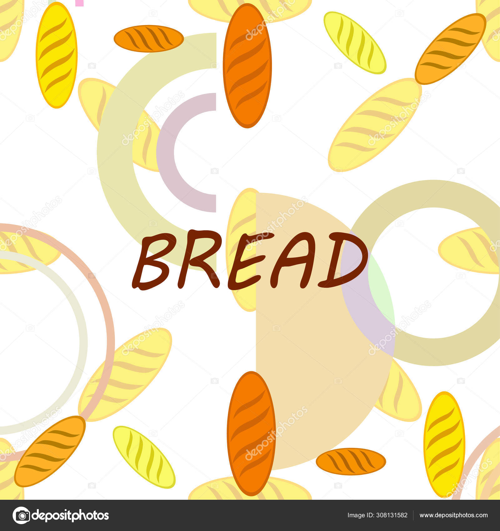 Bakery background. Line graphics. The collection of bread. Bread House ...