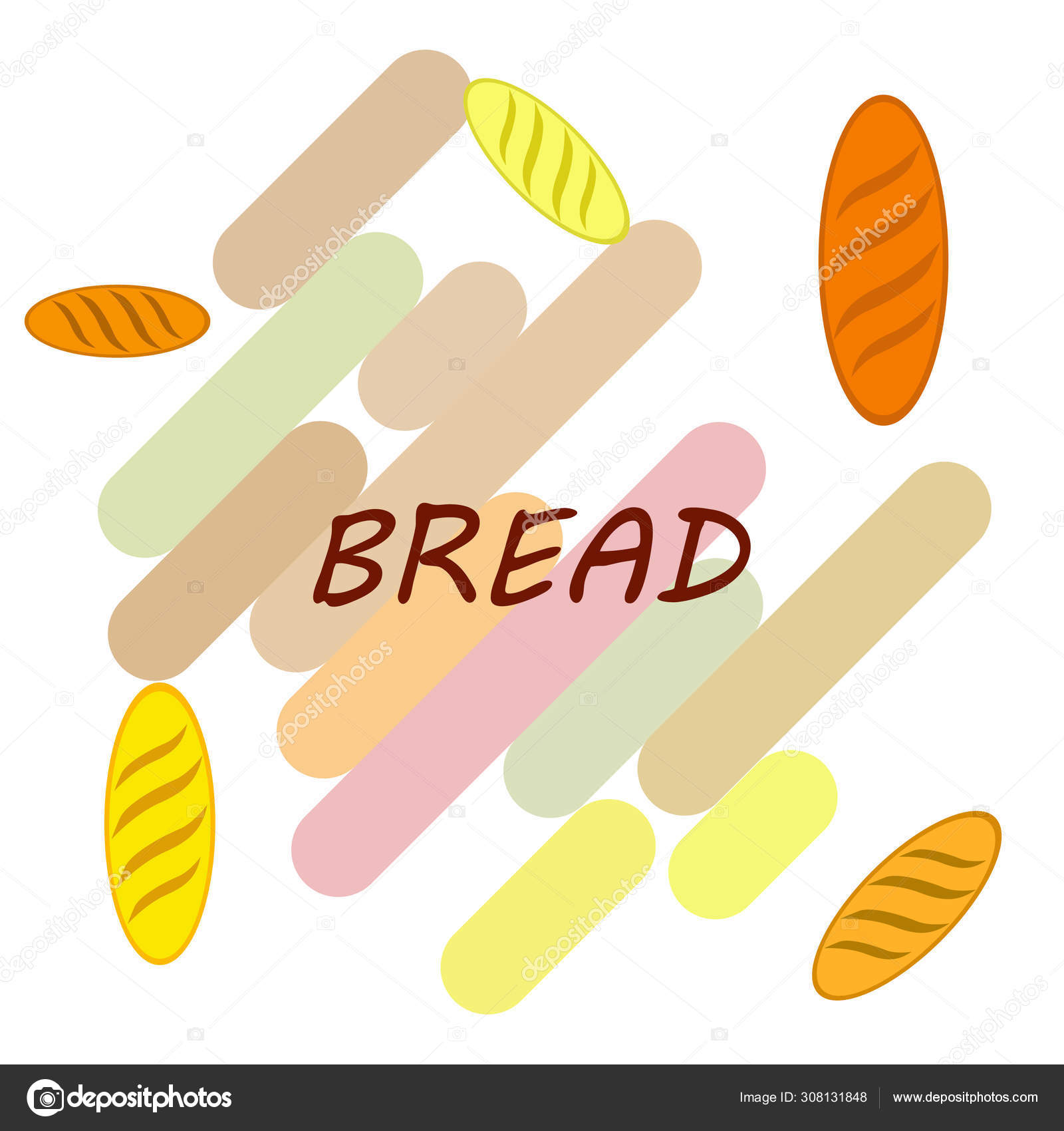 Bakery background. Line graphics. The collection of bread. Bread House ...