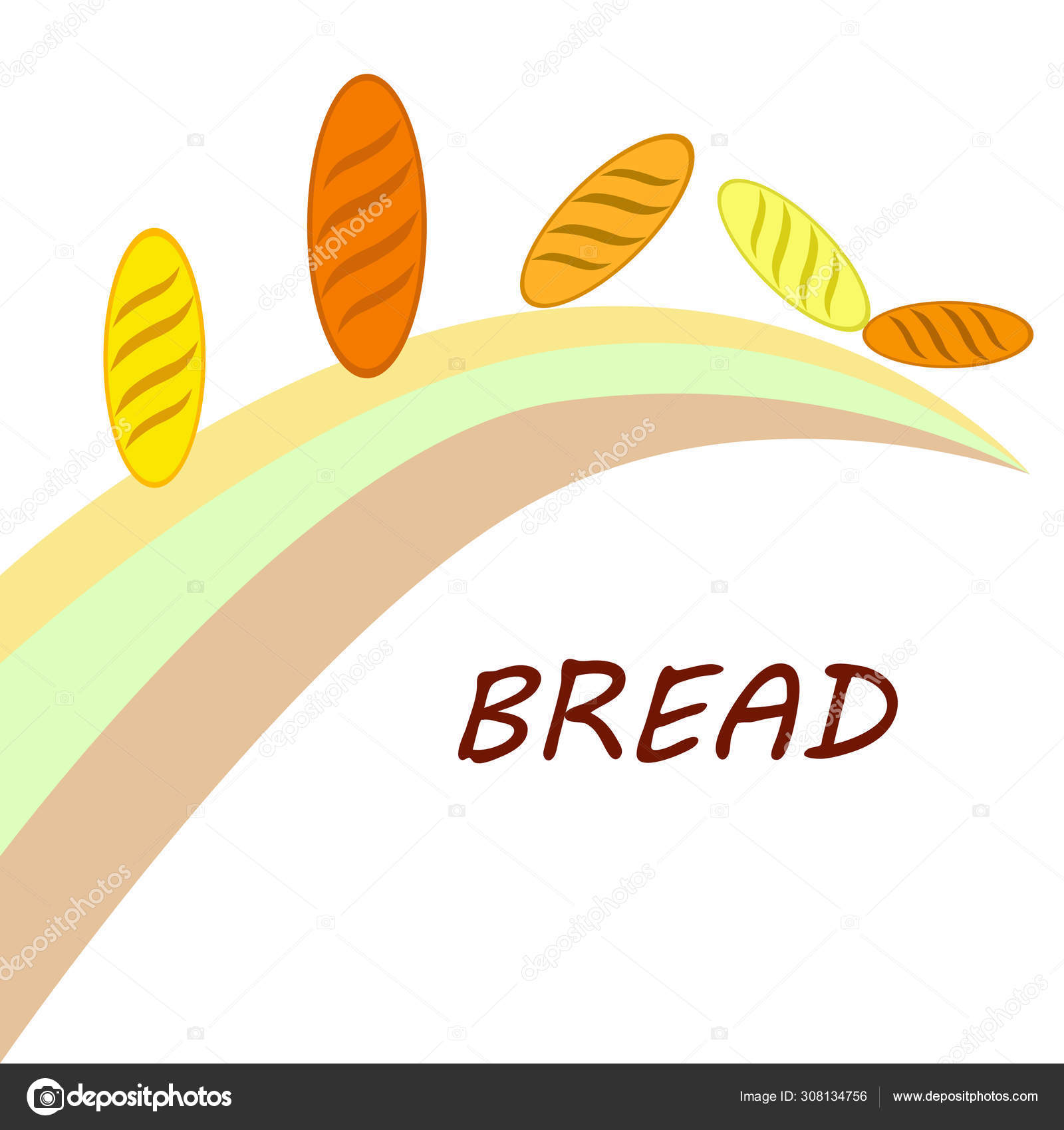 Bakery background. Line graphics. The collection of bread. Bread House ...
