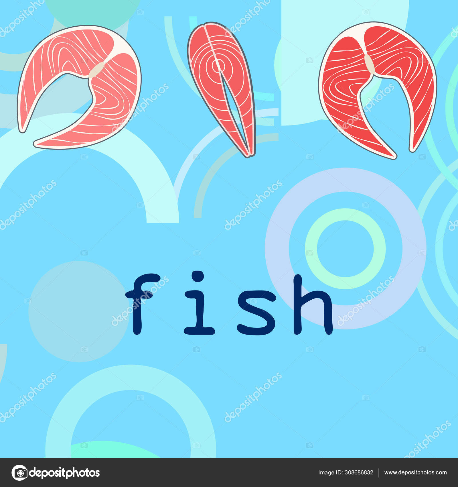 Fish, seafood. Vector seafood. Food and restaurant design. Stock Vector ...