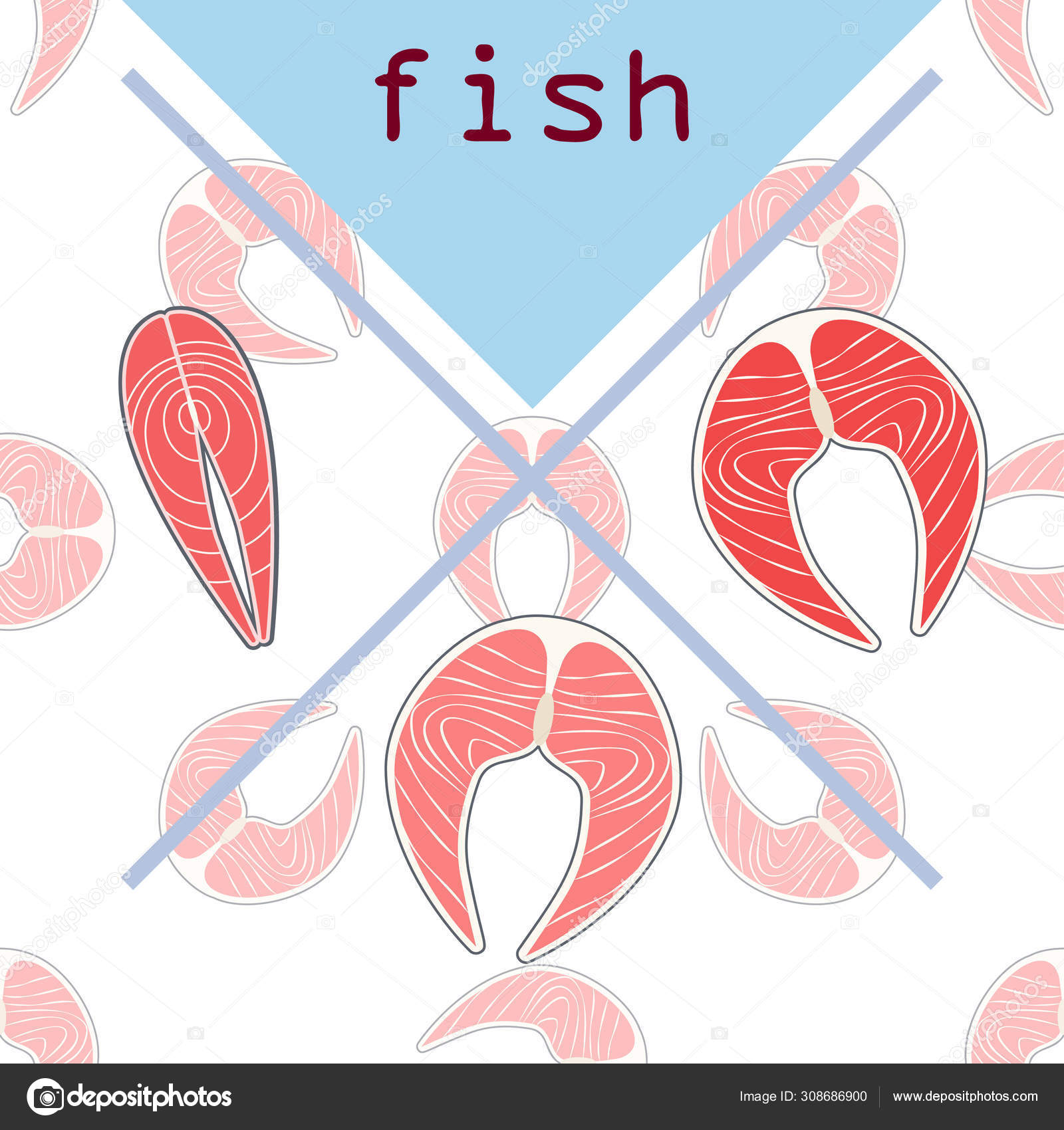 Fish, seafood. Vector seafood. Food and restaurant design. Stock Vector ...