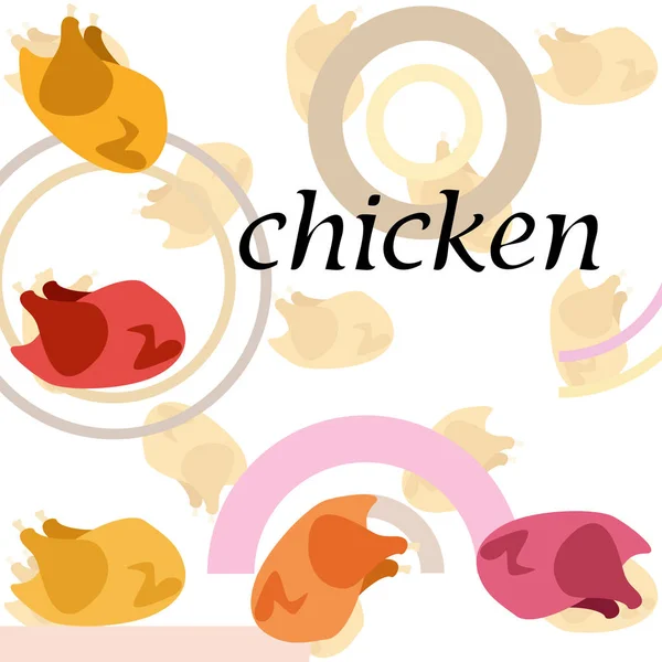 Kuřecí maso, kreslené, vektorové ilustrace, potravinové pozadí. Stock ...
