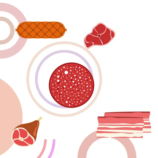 Whole Foot Fresh Meat Image Farm Shop Concept Vector Background Stock ...