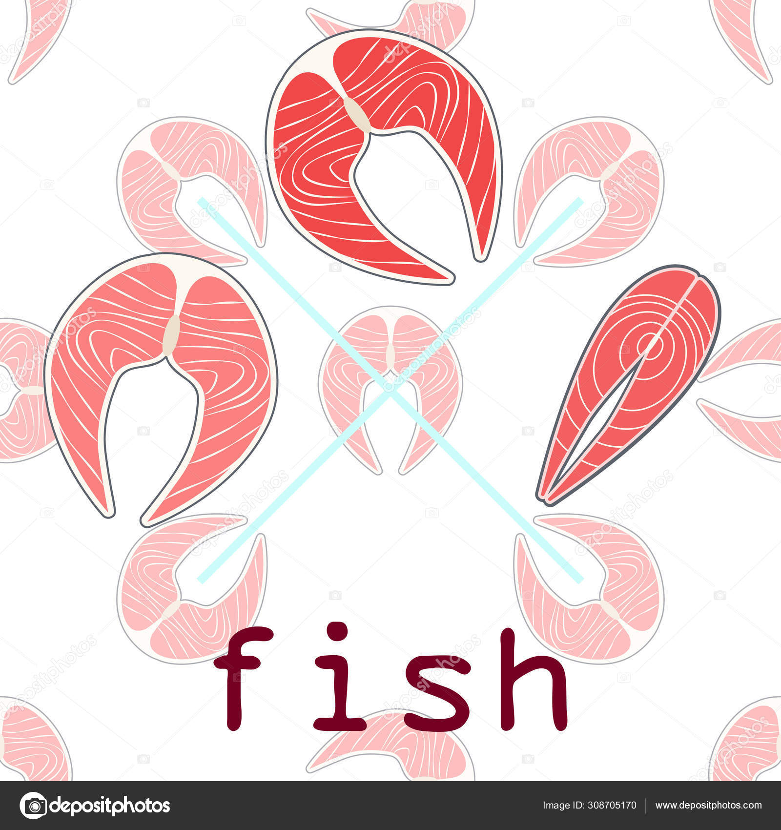 Fish, seafood. Vector seafood. Food and restaurant design. Stock Vector ...