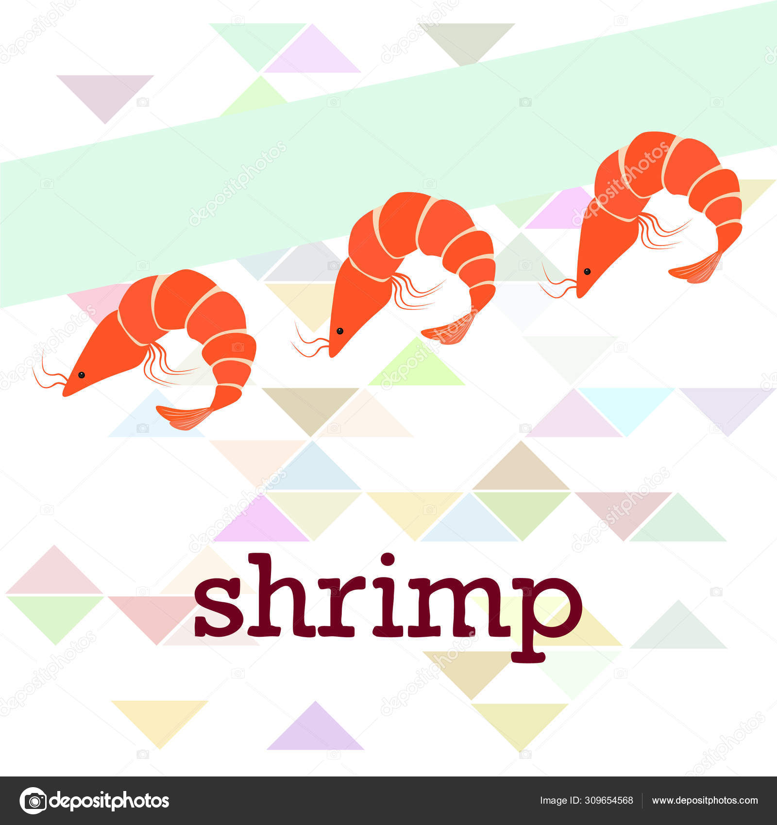 Shrimp fresh seafood. Vector backgroung. Food and restaurant design ...