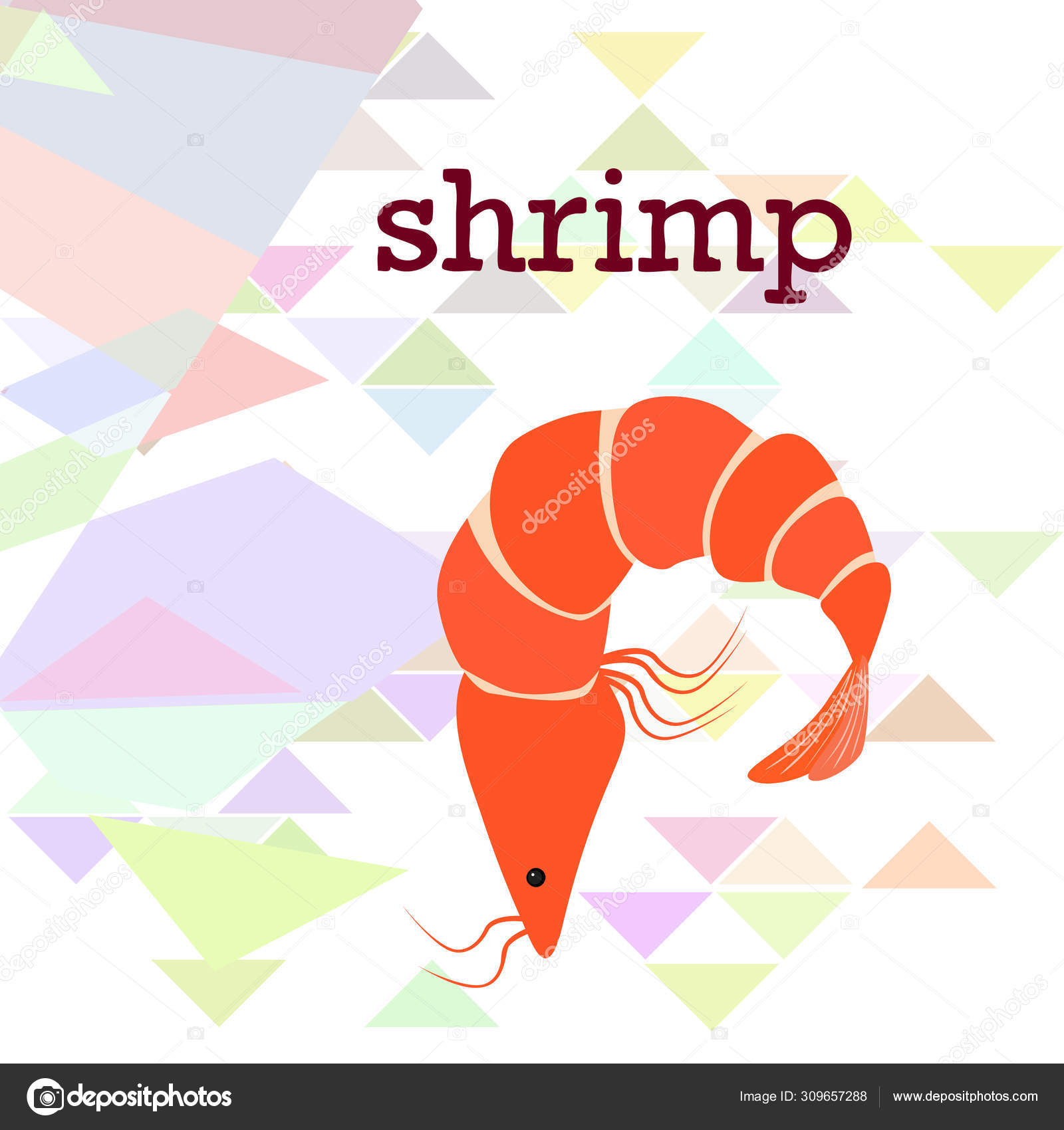 Shrimp fresh seafood. Vector backgroung. Food and restaurant design ...