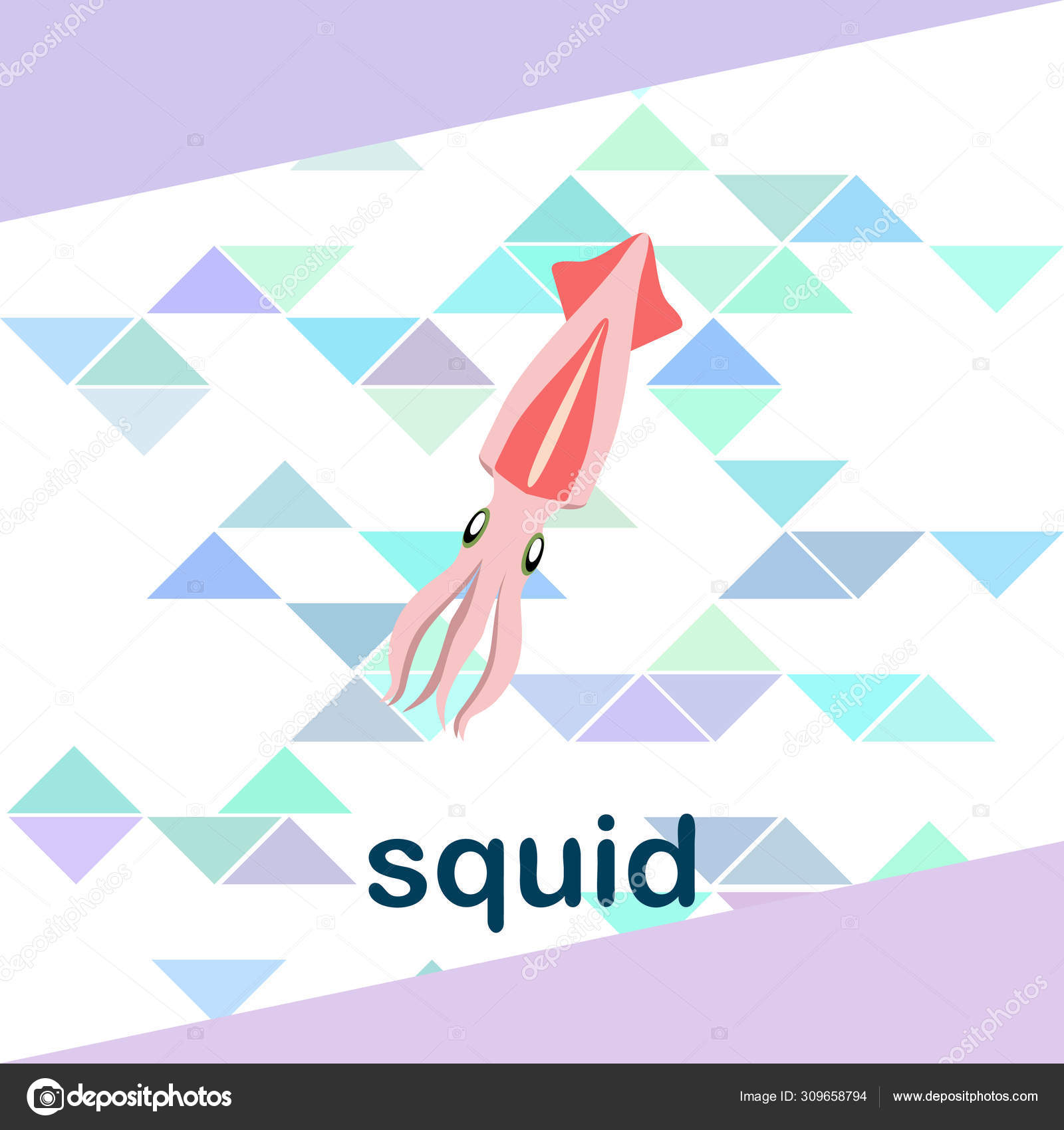 Marisco fresco de lula. Vector backgroung. Design de comida e ...