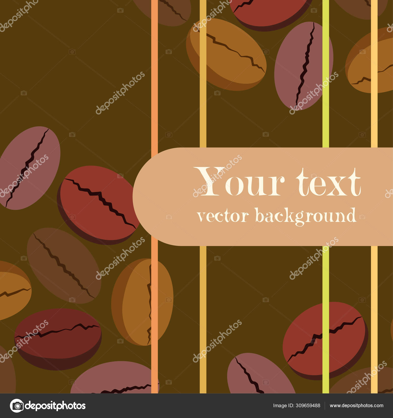 Coffee grains. Drinks menu for restaurant, vector background. Stock ...