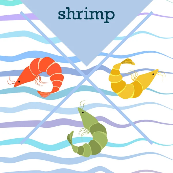 Shrimp fresh seafood. Vector backgroung. Food and restaurant design ...