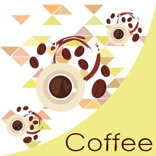 Coffee cup, coffee grains, breakfast concept. Drinks menu for ...