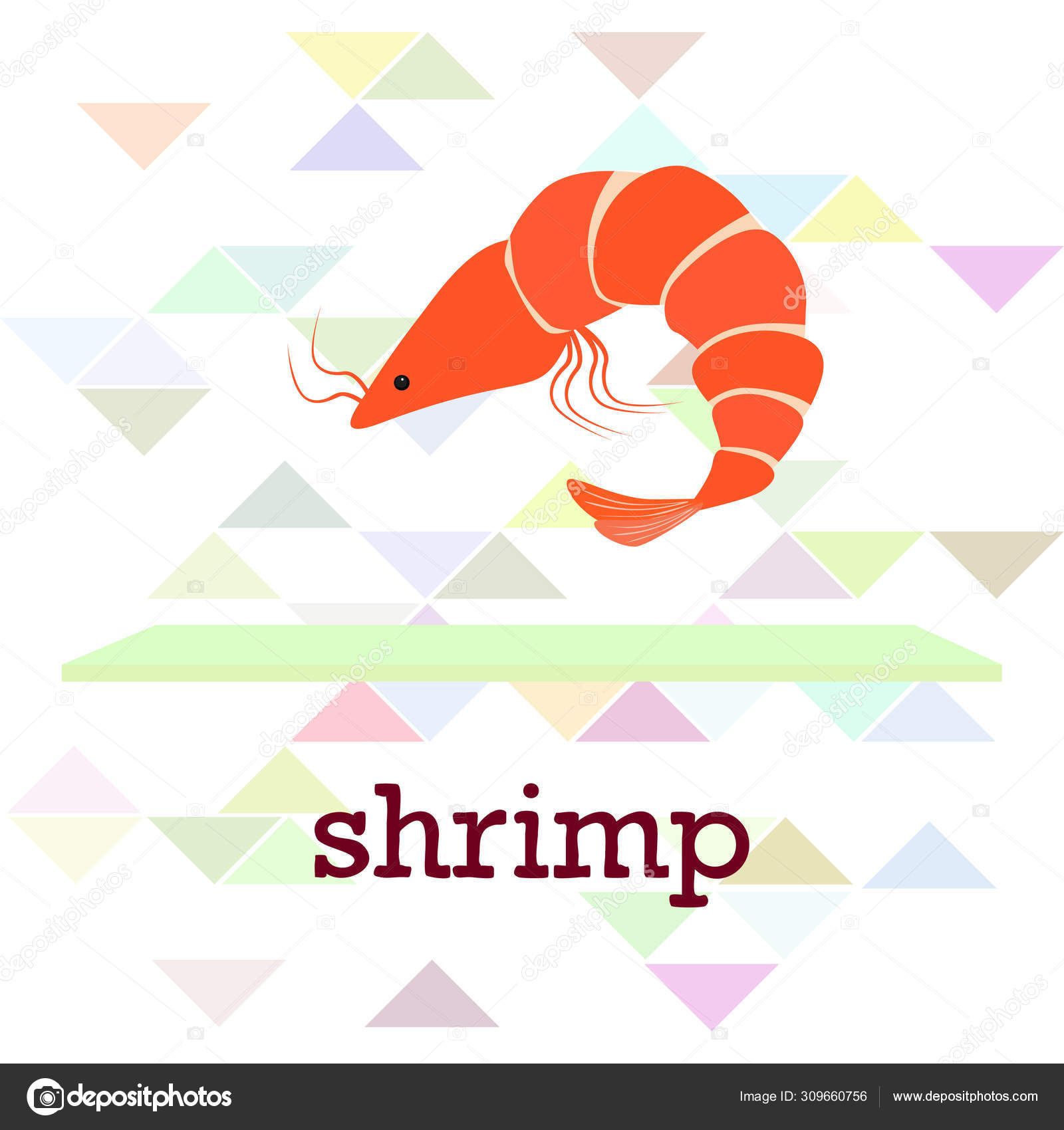 Shrimp fresh seafood. Vector backgroung. Food and restaurant design ...