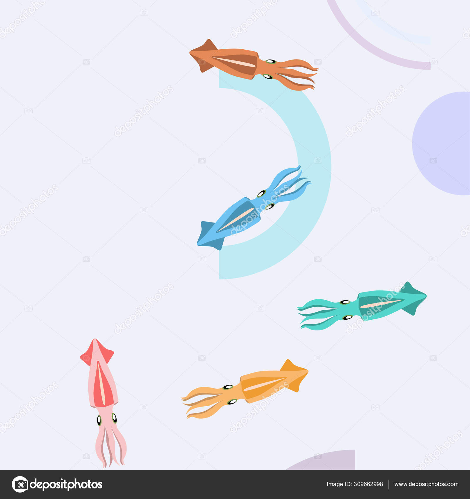 Squid fresh seafood. Vector backgroung. Food and restaurant design ...