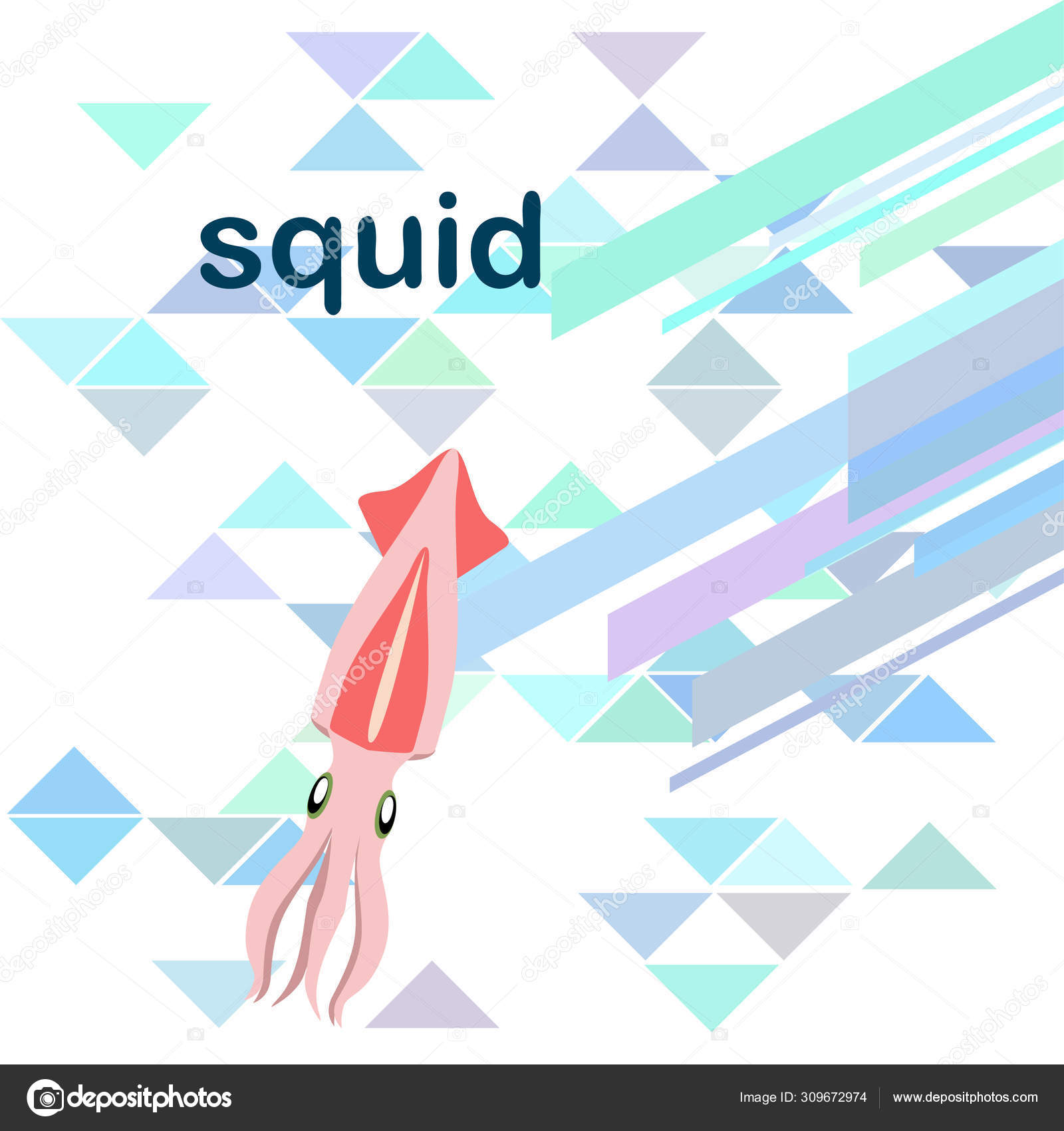 Marisco fresco de lula. Vector backgroung. Design de comida e ...