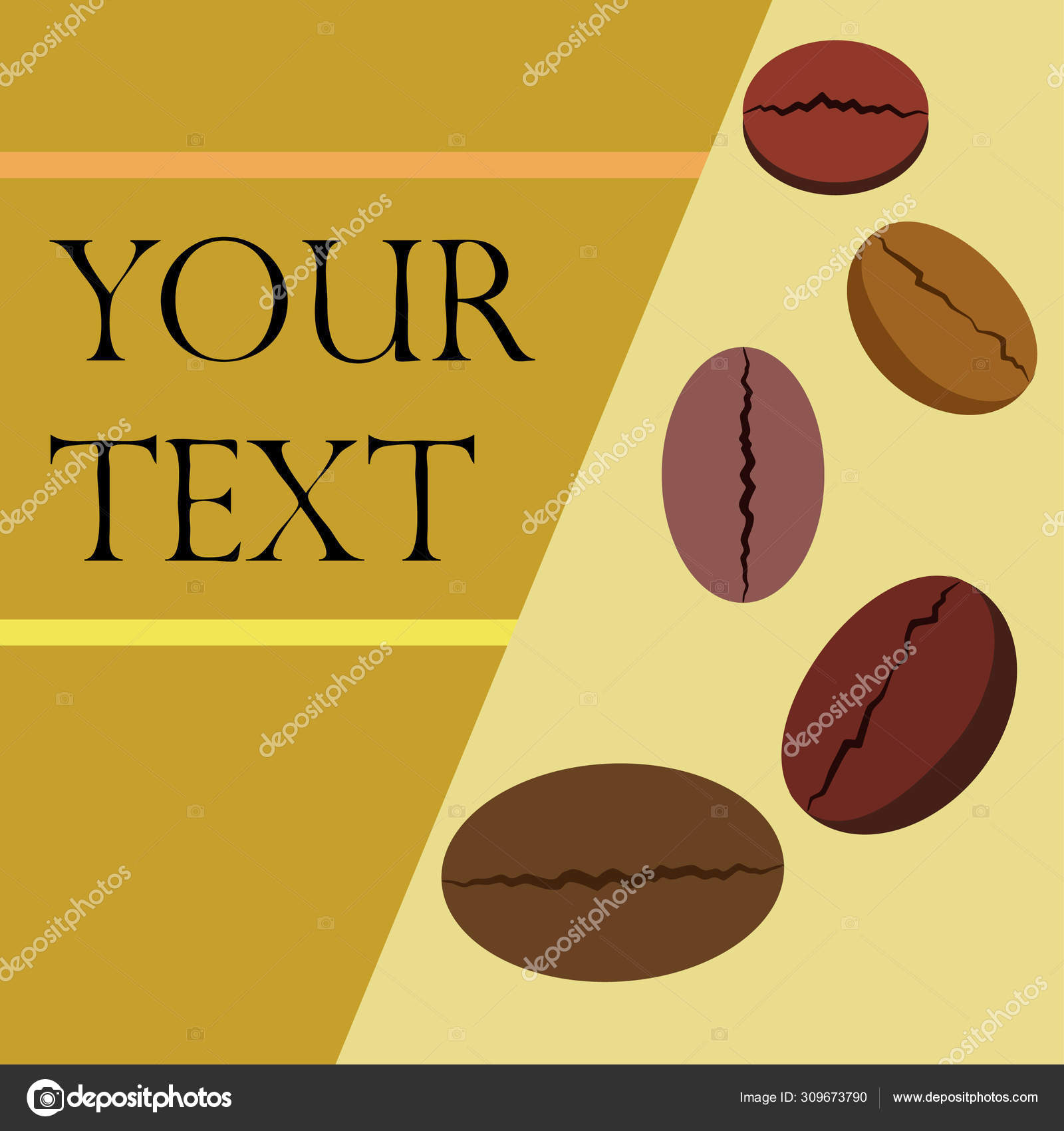 Coffee grains. Drinks menu for restaurant, vector background. Stock ...