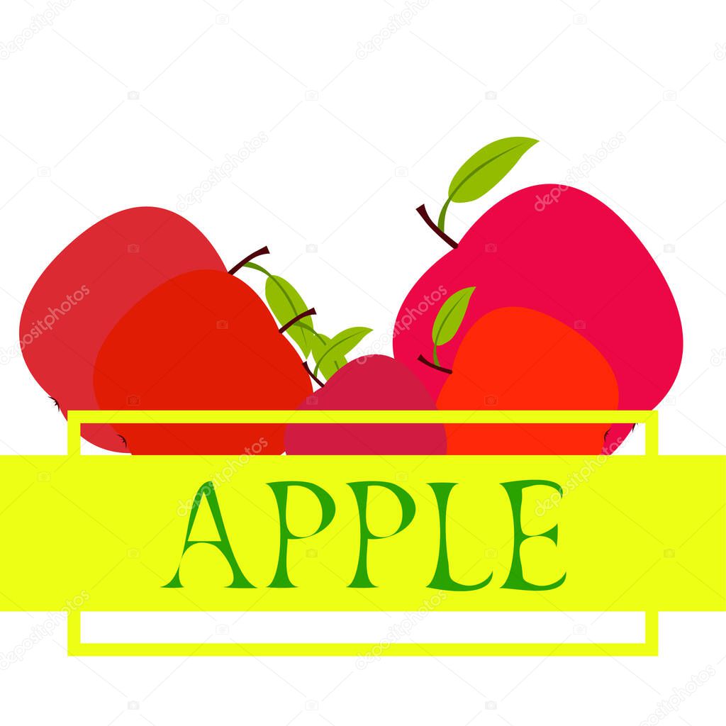 Ilustración vectorial del marco Apple. Diseño de tarjeta vectorial con ...