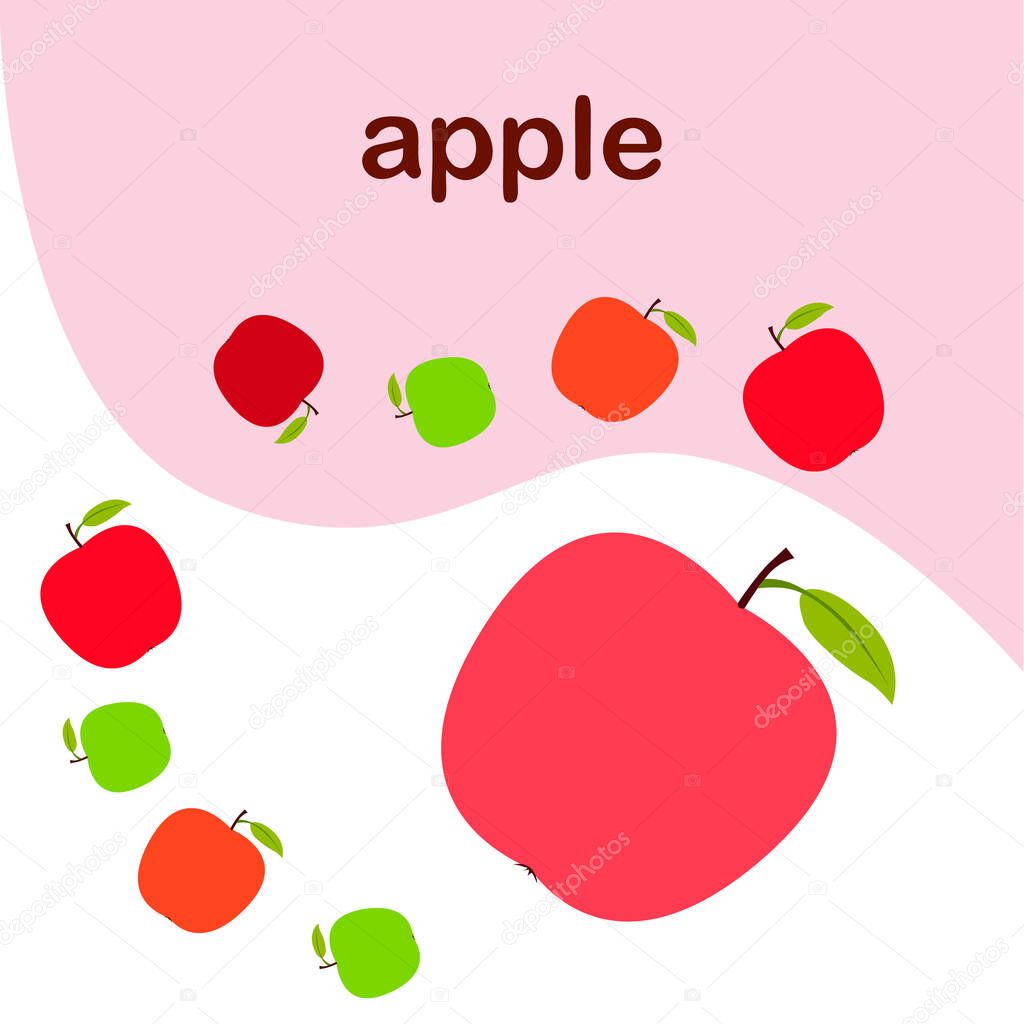 Ilustración vectorial del marco Apple. Diseño de tarjeta vectorial con ...