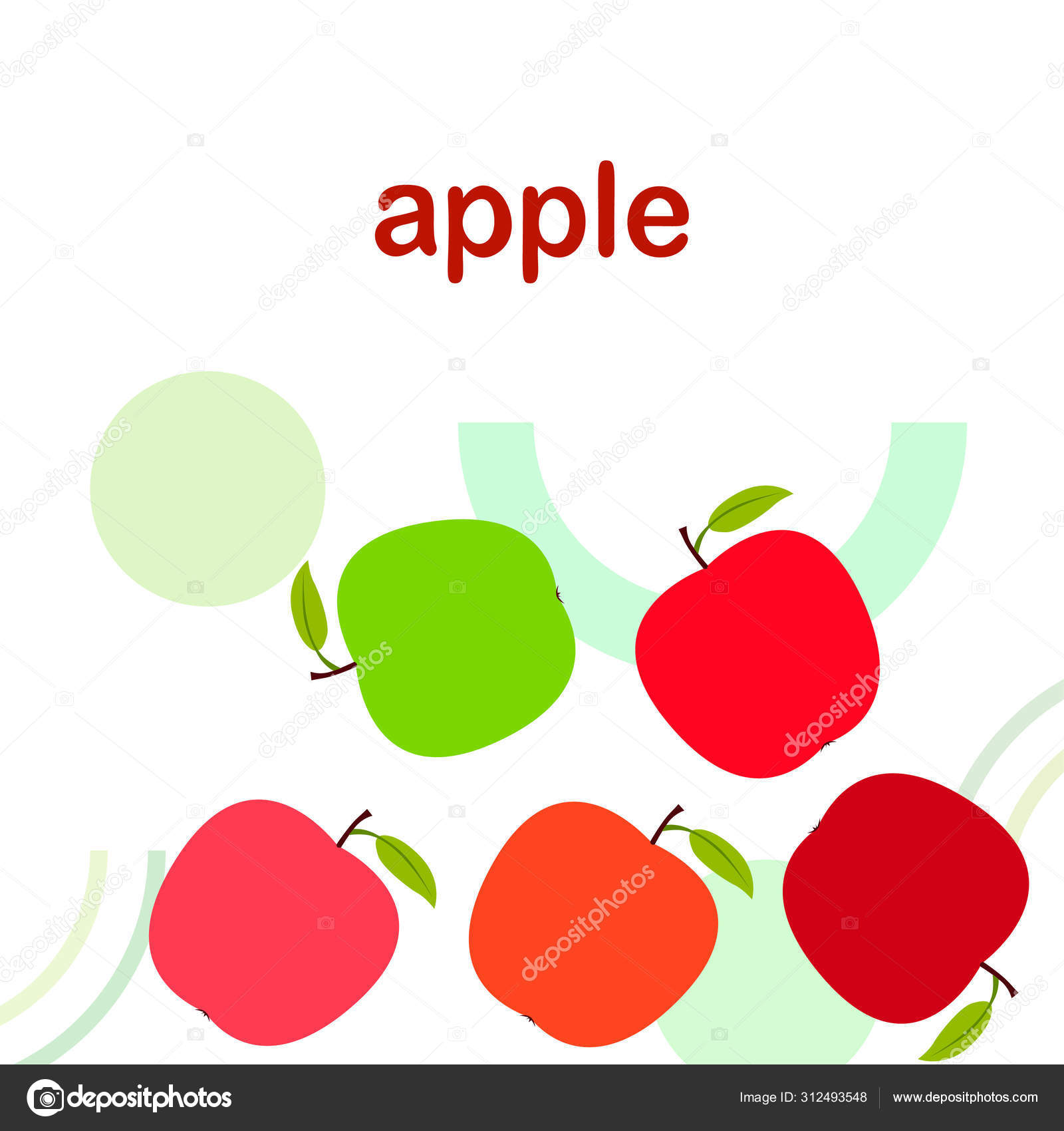 Ilustración vectorial del marco Apple. Diseño de tarjeta vectorial con ...