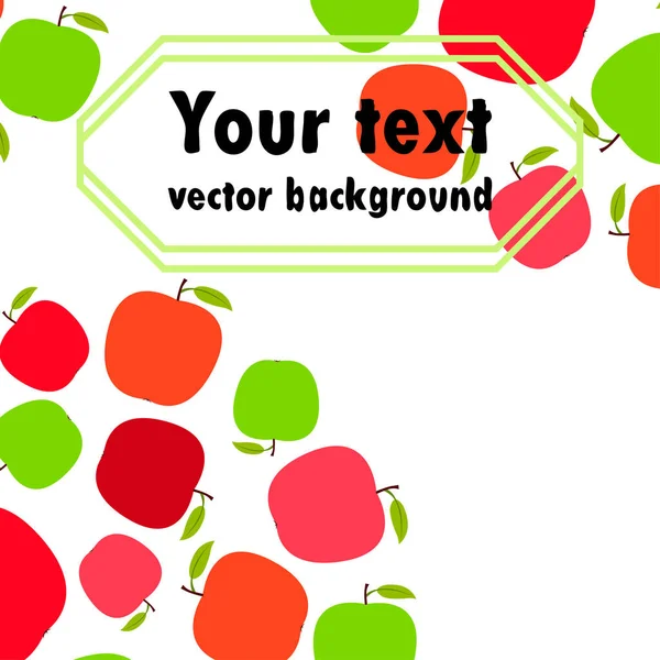 Apple frame vector illustration. Vector card design with apple and leaf ...