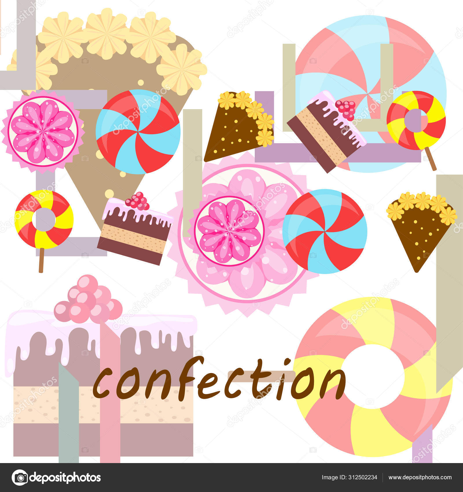 Hem bageri vektor illustration av födelsedagstårta, capcake och ...