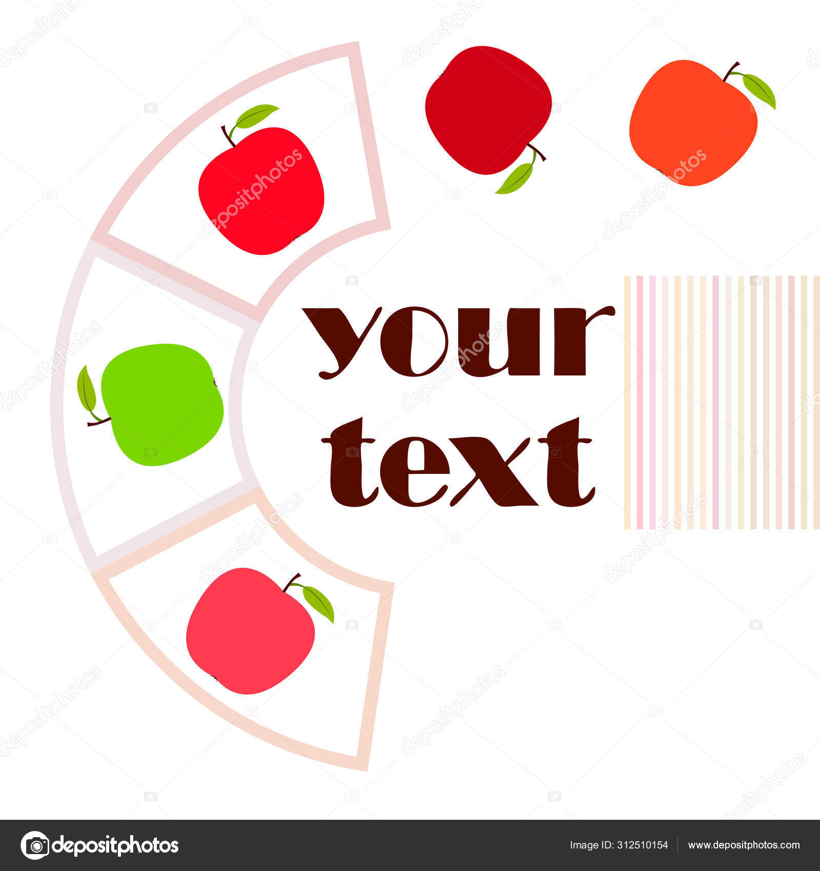 Apple frame vector illustration. Vector card design with apple and leaf ...