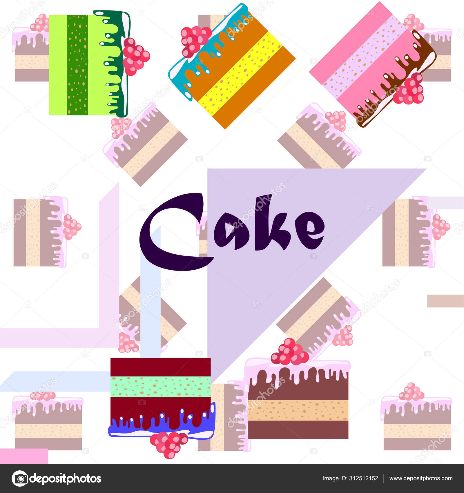 Colorful sweet cakes slices pieces vector illustration. Stock Vector by ...
