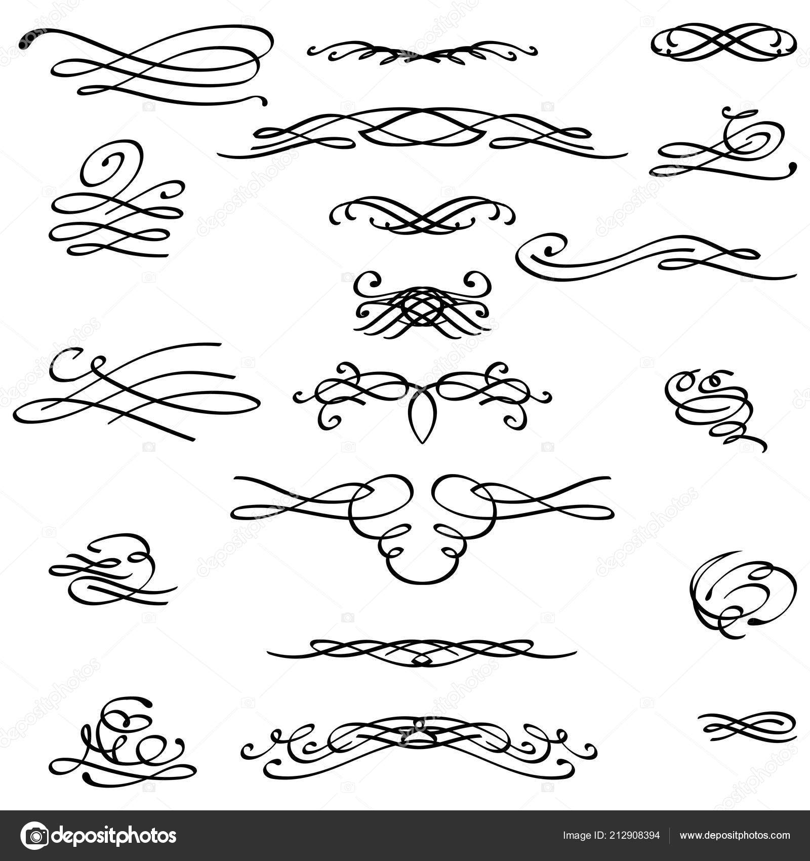 Vintage Calligraphic Design Elements. Decors and Dividers. Old ... Vintage Calligraphic Design Elements. Decors and Dividers. Old ...