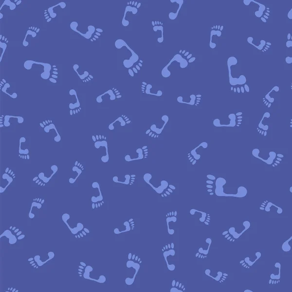 Foot Prints Seamless Pattern Isolated on Blue Background - Stock Image ...
