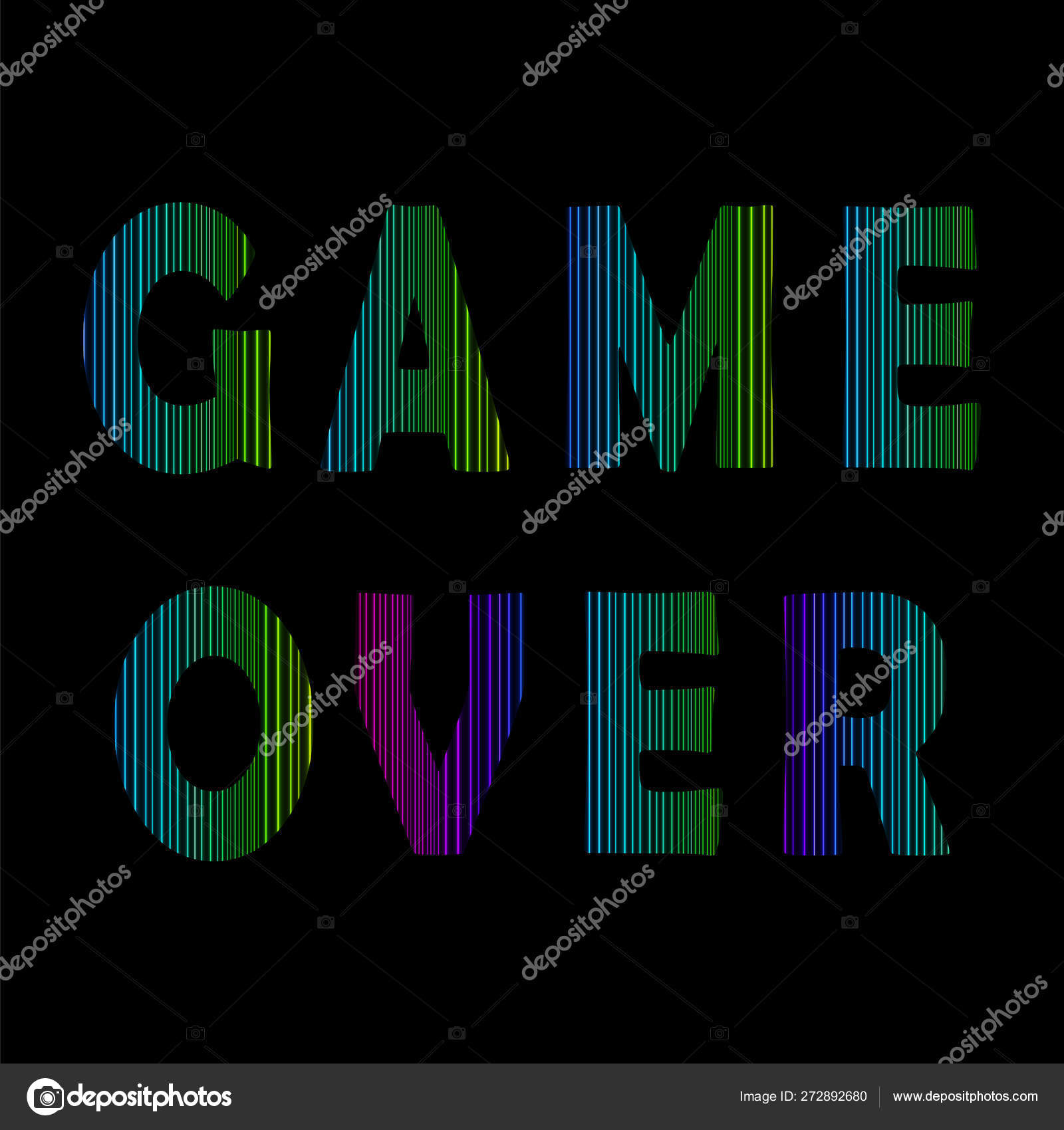 Retro Game Over Neon Sign. Gaming Concept. Video Game Screen. Stock ...