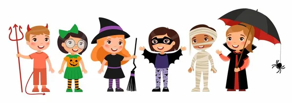 Halloween Party Flat Vector Banner Template Children Spooky Monsters ...