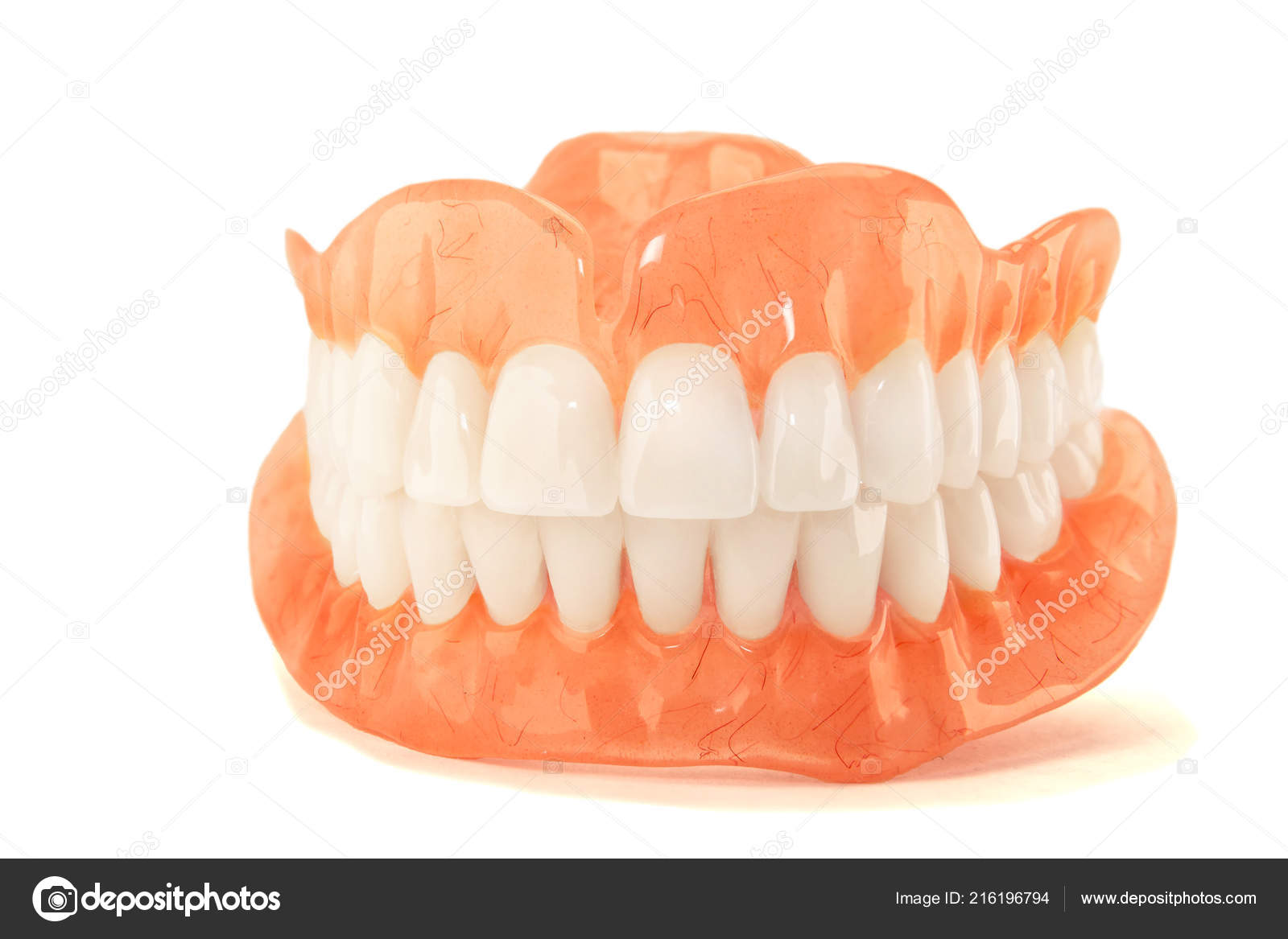 Dentures Isolate White Background Acrylic Prosthesis Human Jaws Concept ...