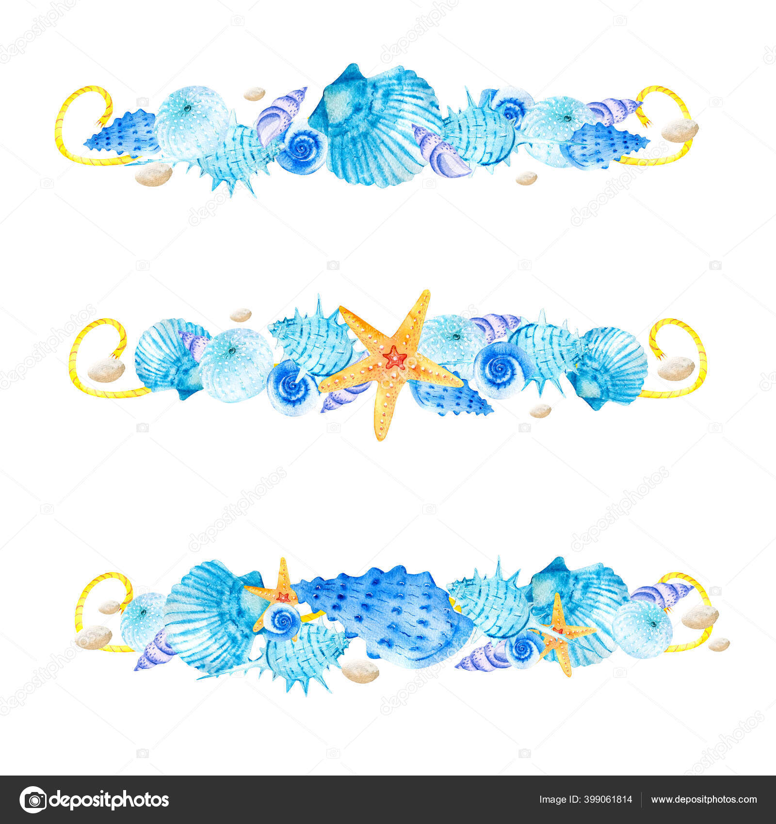 Blue Seashells Clipart