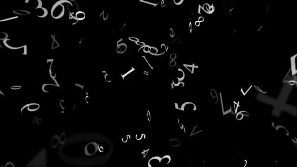 Random White Numbers Floating Black Background Loop — Stock Video ...