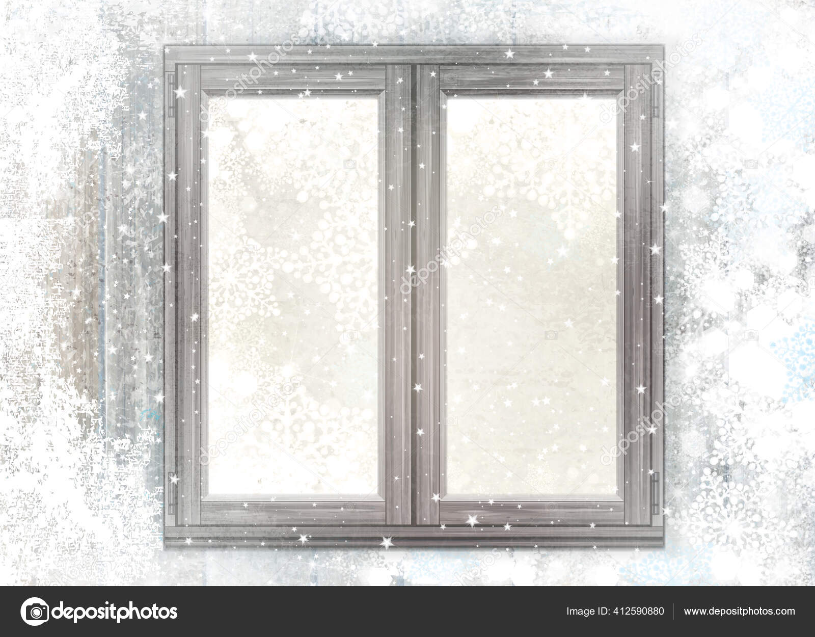 Snowy Window Background Holiday Winter Design Christmas Background ...