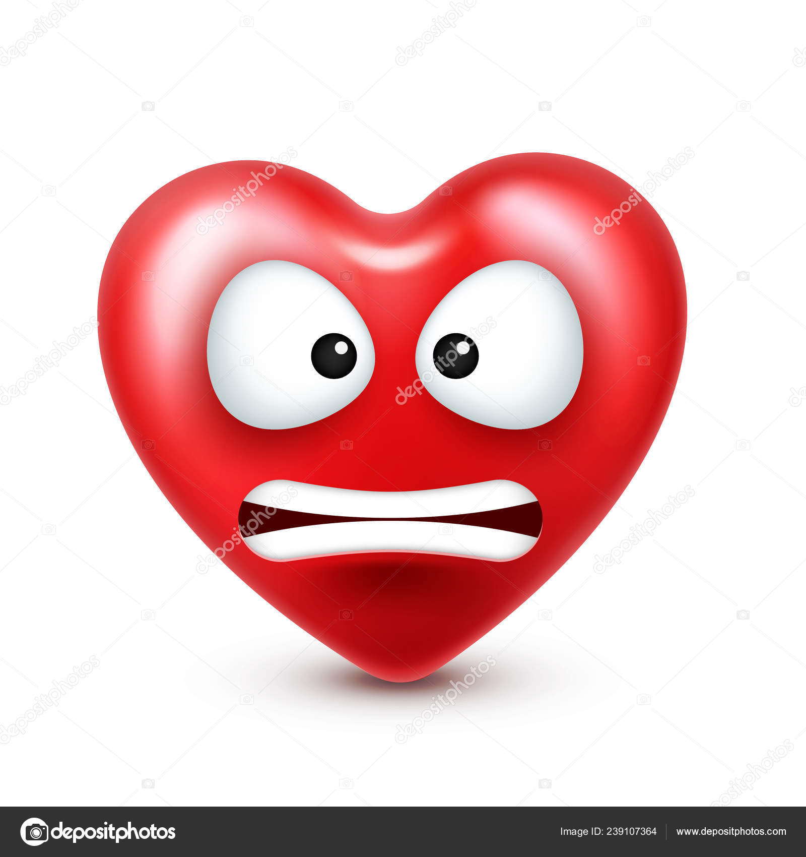 Vecteur émoji souriant pour la Saint-Valentin. Drôle de visage rouge ...