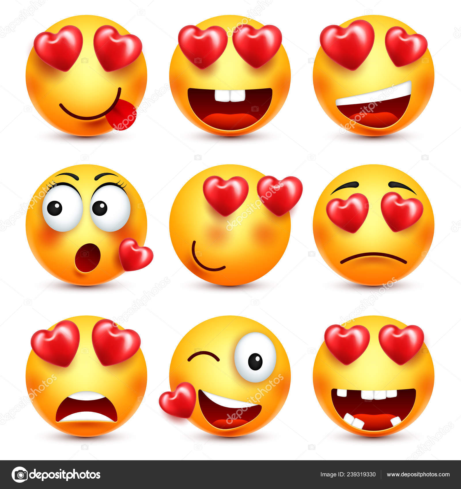 Smiley Face Emoticons Love